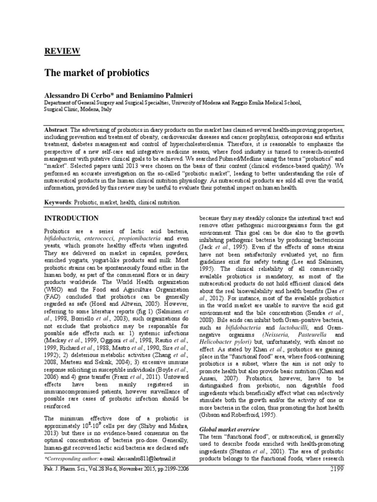 Probiotic Market Overview and Insights | PDF | Probiotic | Lactobacillus