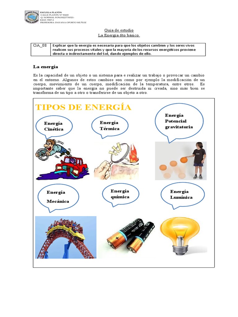 Guia 6to Básico Transferencia de Energia | PDF | Termodinámica | Química
