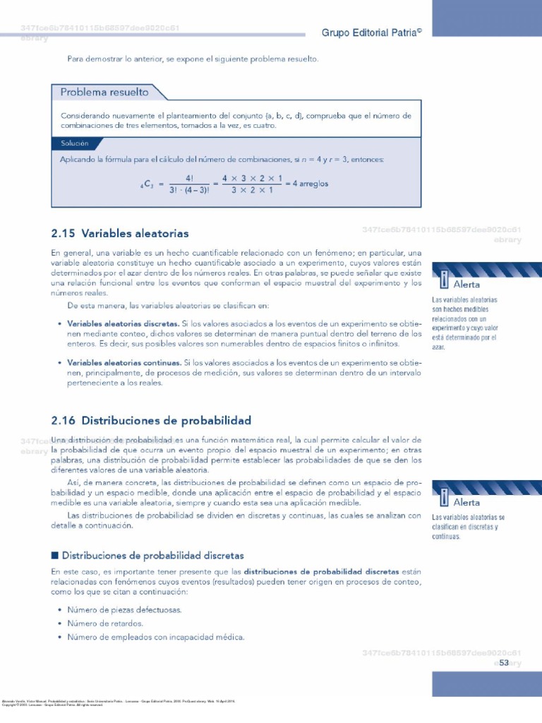 Probabilidad y Estad Stica Serie Universitaria Patria | PDF | Biblioteca y museo | Business