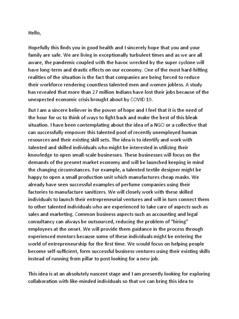 Concept Note - NGO | PDF | Entrepreneurship | Business