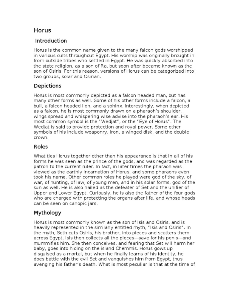Horus Text | PDF | Horus | Osiris
