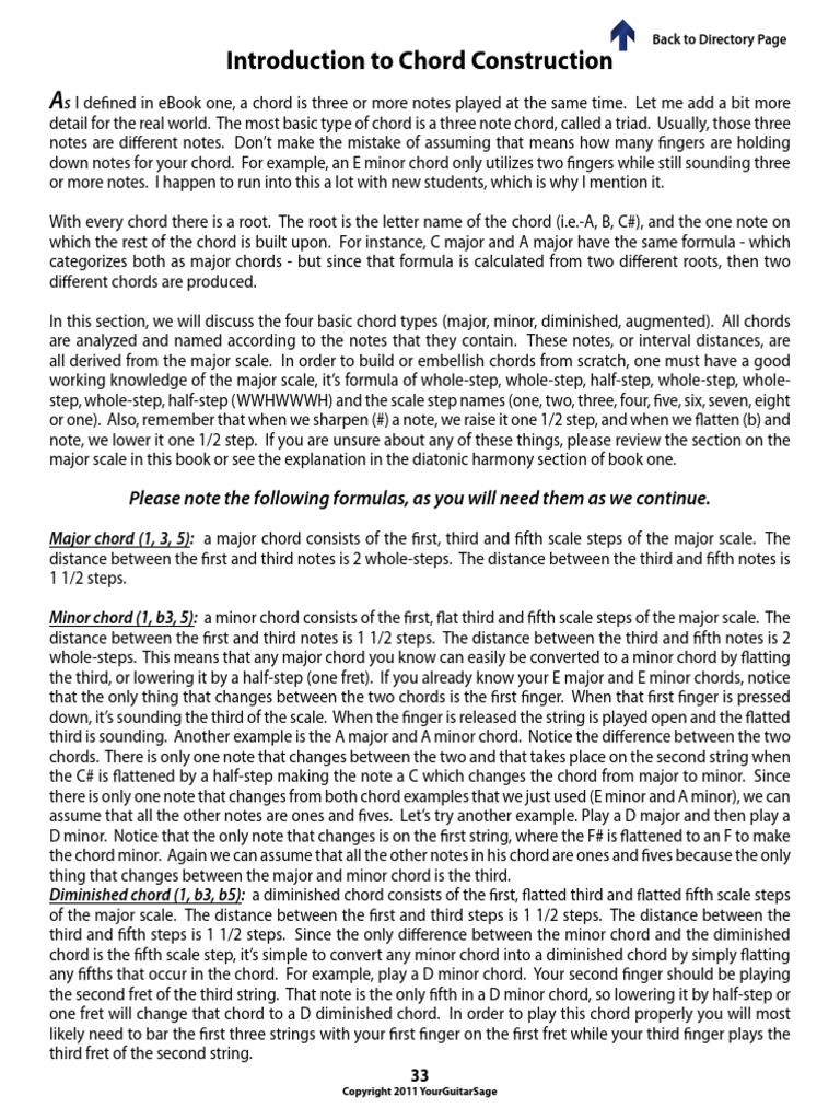 Introduction To Chord Construction | PDF | Chord (Music) | Scale (Music)