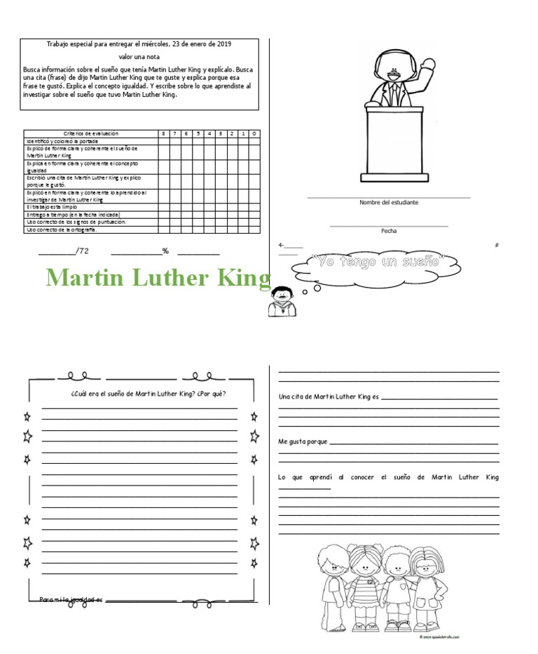 Actividad sobre Martin Luther King | PDF