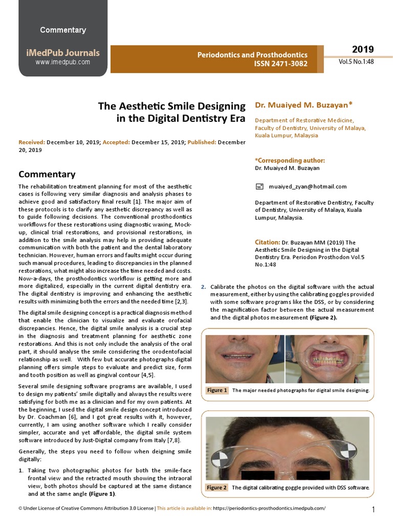 The Aesthetic Smile Designing In The Digital Dentistry Era Pdf