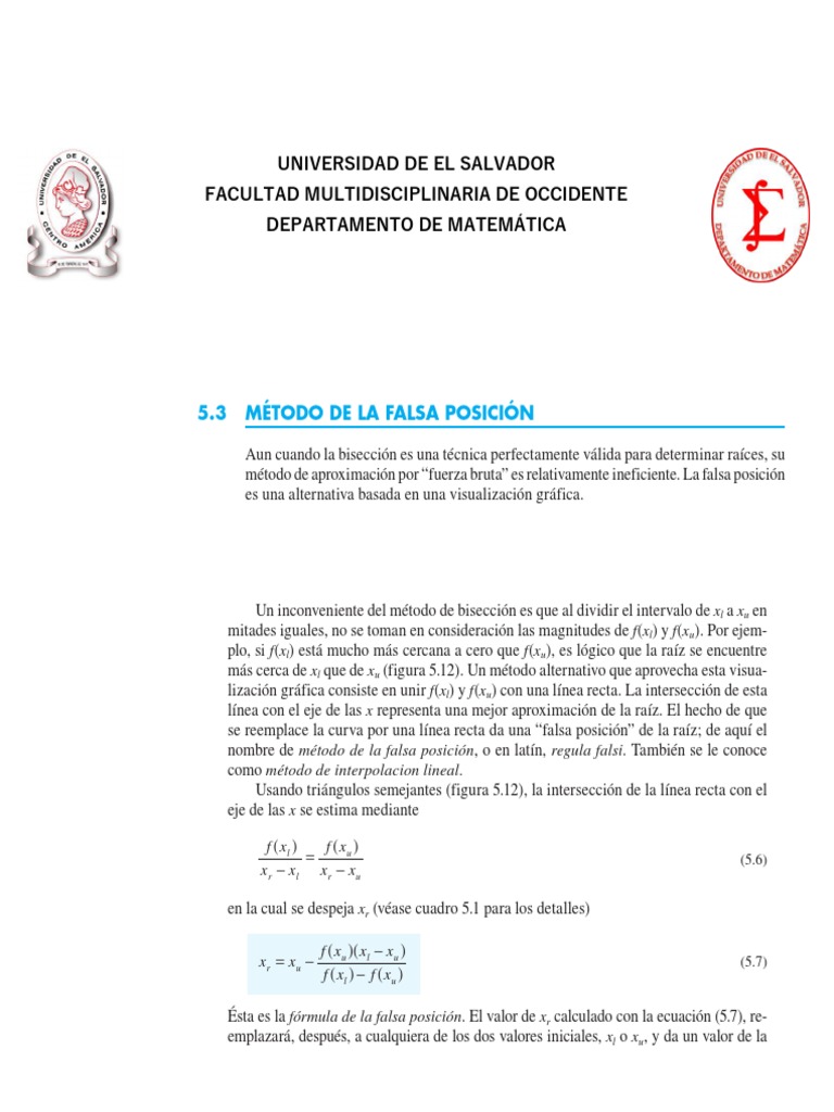 Falsa Posicion | PDF | Análisis numérico | Ecuaciones