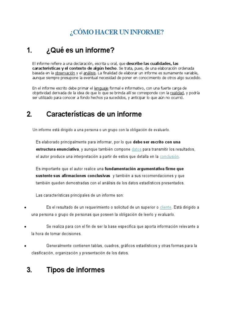 Cómo Hacer Un Informe | PDF | Información | Conocimiento