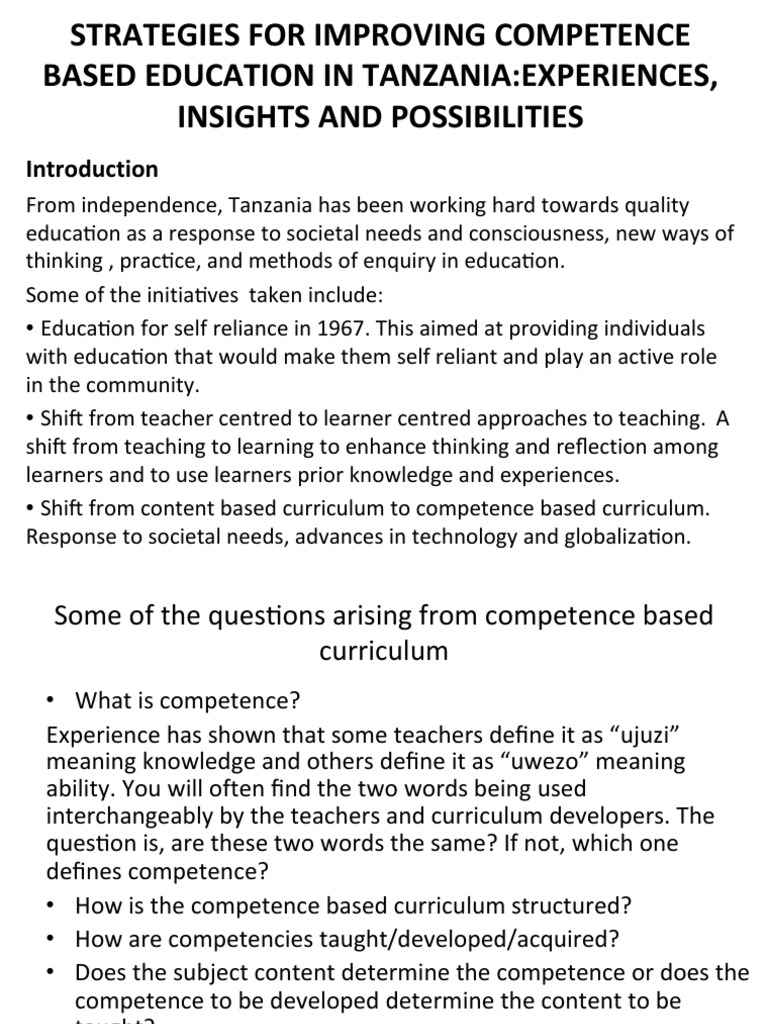 Developing Teacher Competence for Effective Implementation of Competence-Based Education in ...