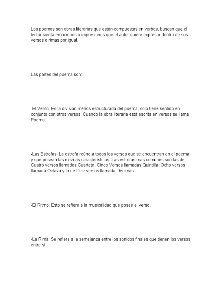 Partes de Un Poema | PDF