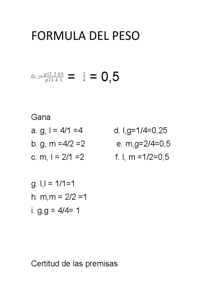 Formula Para Peso Fórmula Para Calcular El Peso De Una Esfera