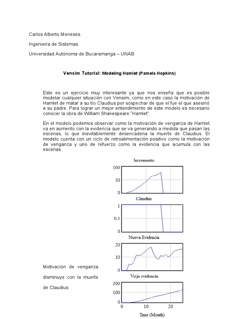 Vensim Tutorial:: Modeling Hamlet (Pamela Hopkins) | PDF