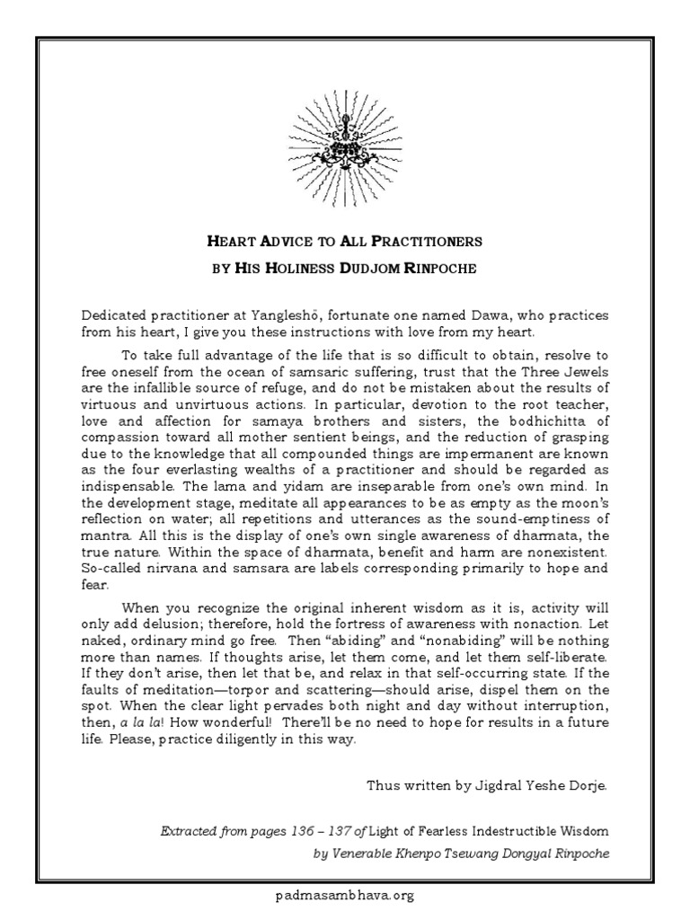 Pith Instructions at Yanglesho 2020.03.26 | PDF