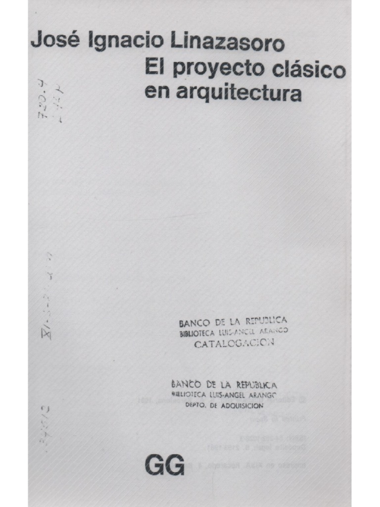 EL PROYECTO CLASICO EN ARQUTECTURA - INTRODUCCIÓN - Linazasoro PDF | PDF