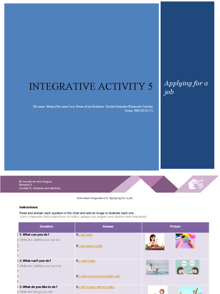Integrative Activity 5: Applying For A Job | PDF
