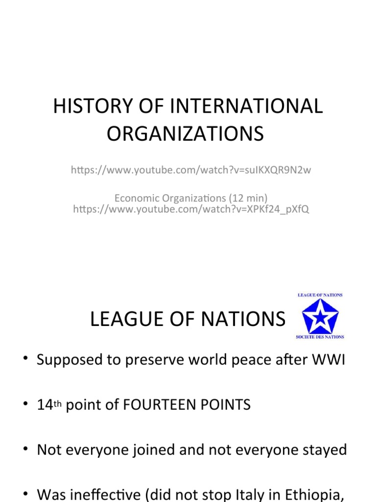 Evolution of International Organizations | PDF | International Monetary ...