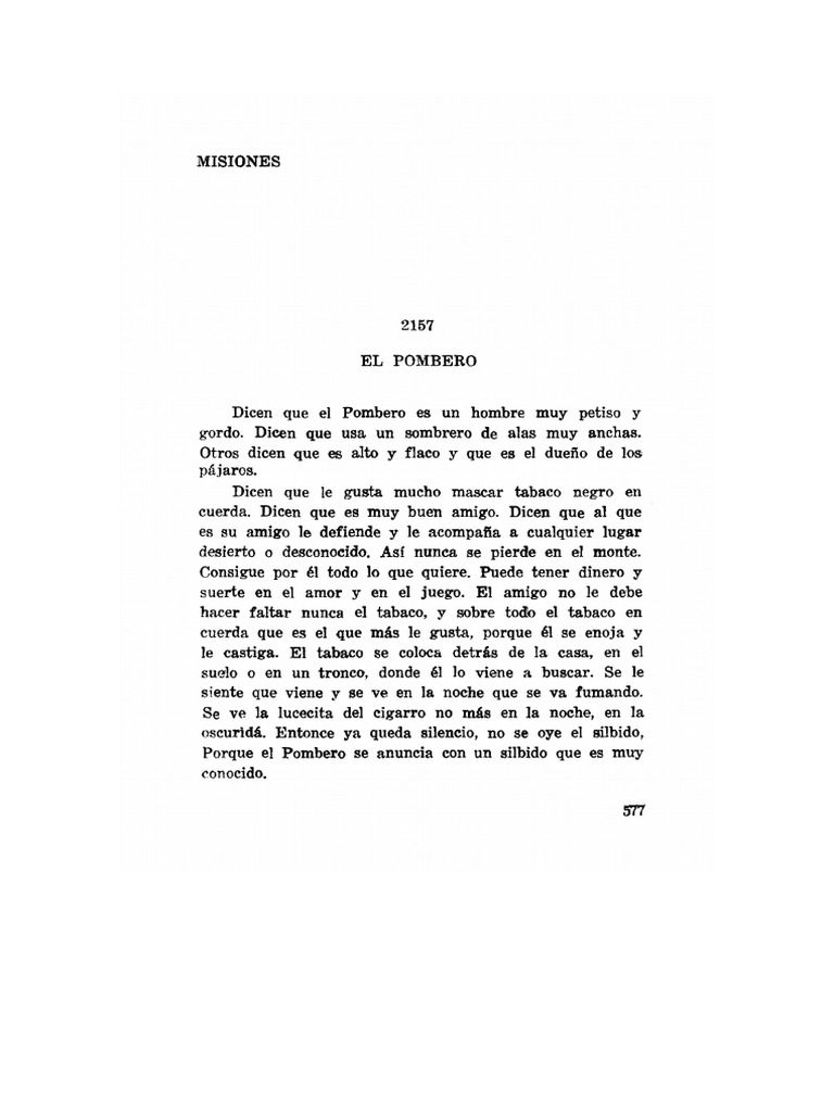 Leyendas Pombero | PDF