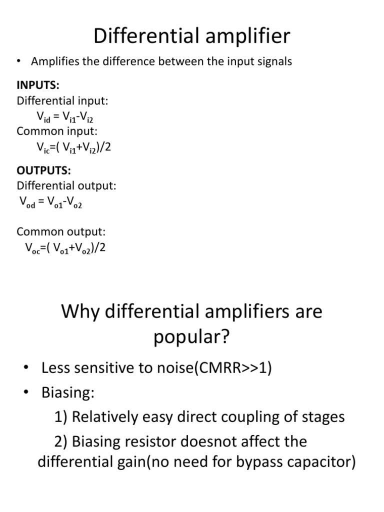 Differential Amplifier | PDF | Amplifier | Field Effect Transistor