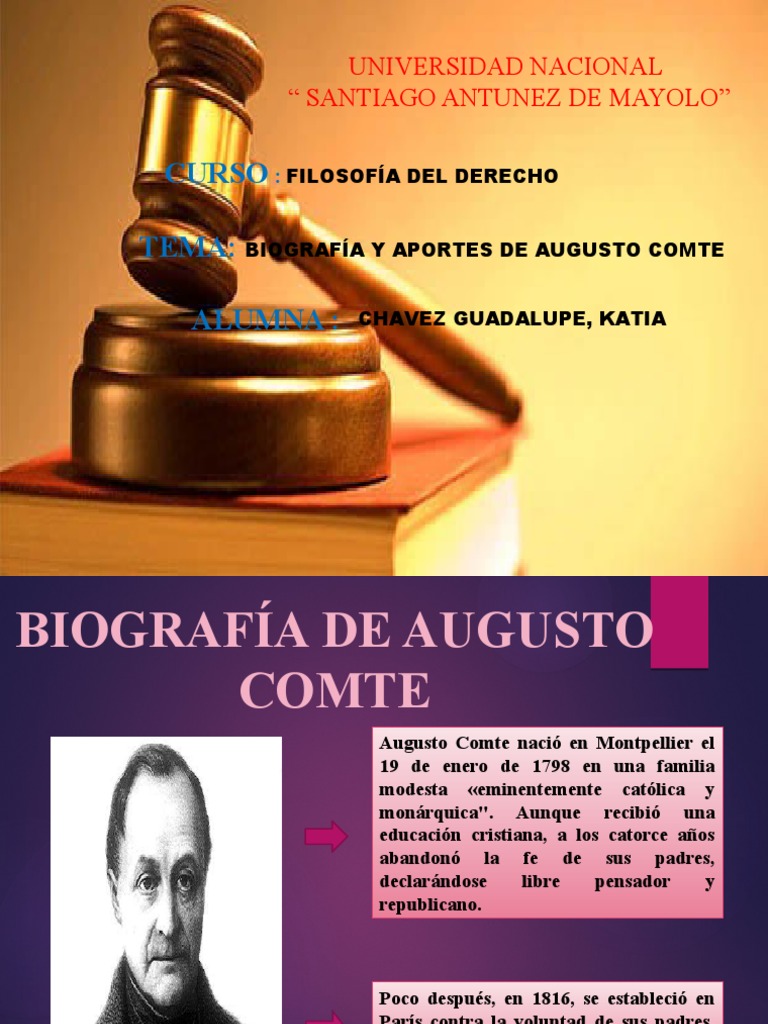 Diapositivas de Augusto Comte | PDF | Positivismo | Sociología