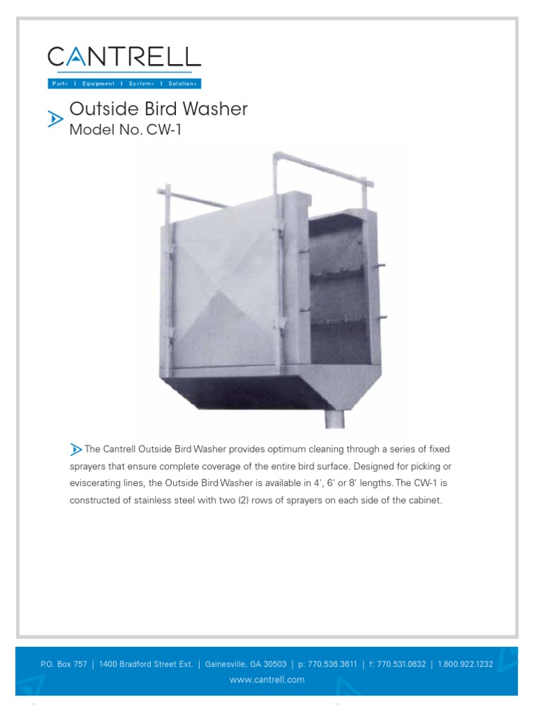 Outside Bird Washer: Model No. CW-1 | PDF