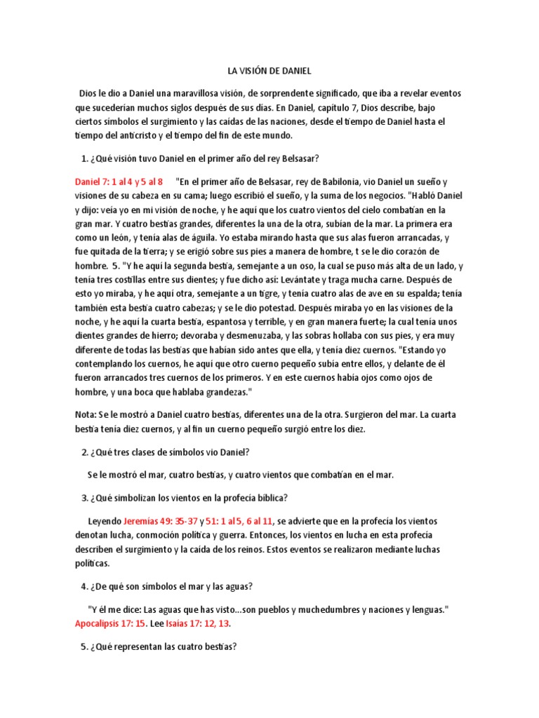 Visiones de Daniel y su significado | PDF | Daniel (figura bíblica ...
