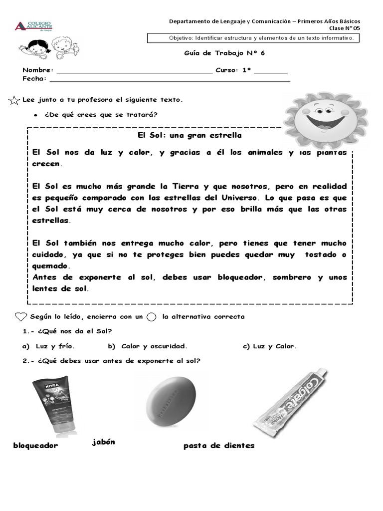Guía: Estructura de Texto Informativo | PDF | Dom | Naturaleza