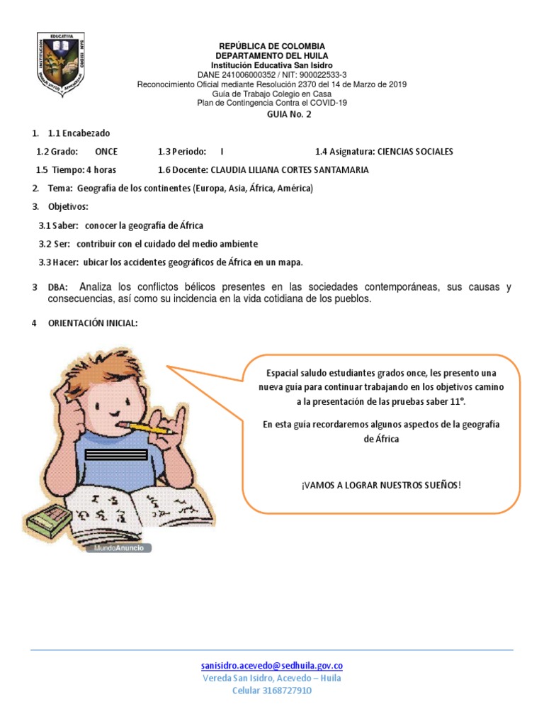 Guia 2 Sociales 11° San Isidro | PDF | Clima | África