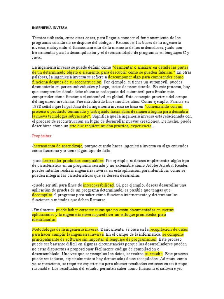 Ingeniería Inversa | PDF | Programa de computadora | Programación