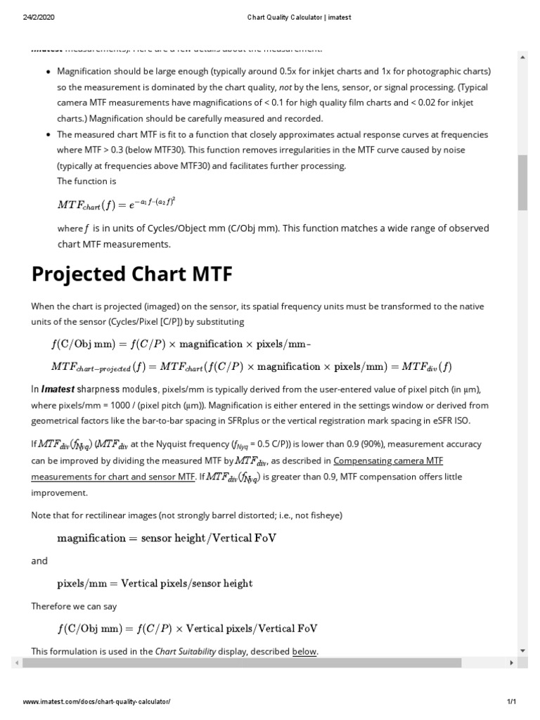 Chart Quality Calculator - Imatest | PDF | Pixel | Imaging