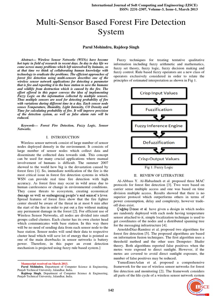 Multi-Sensor Based Forest Fire Detection | PDF | Fuzzy Logic | Wireless ...