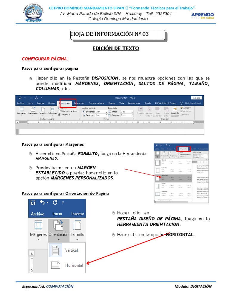 Hoja de Informacion #03 - Word | PDF | Aprendizaje | Informática