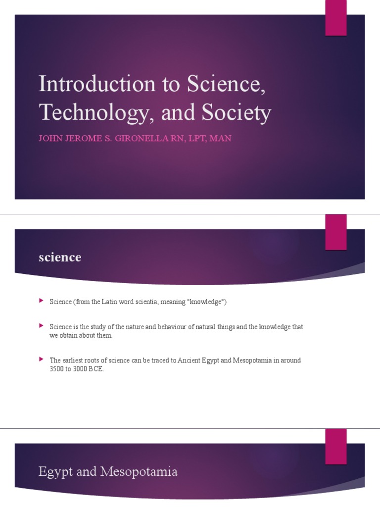 1st. Introduction To Science, Technology, and Society | PDF | Science ...