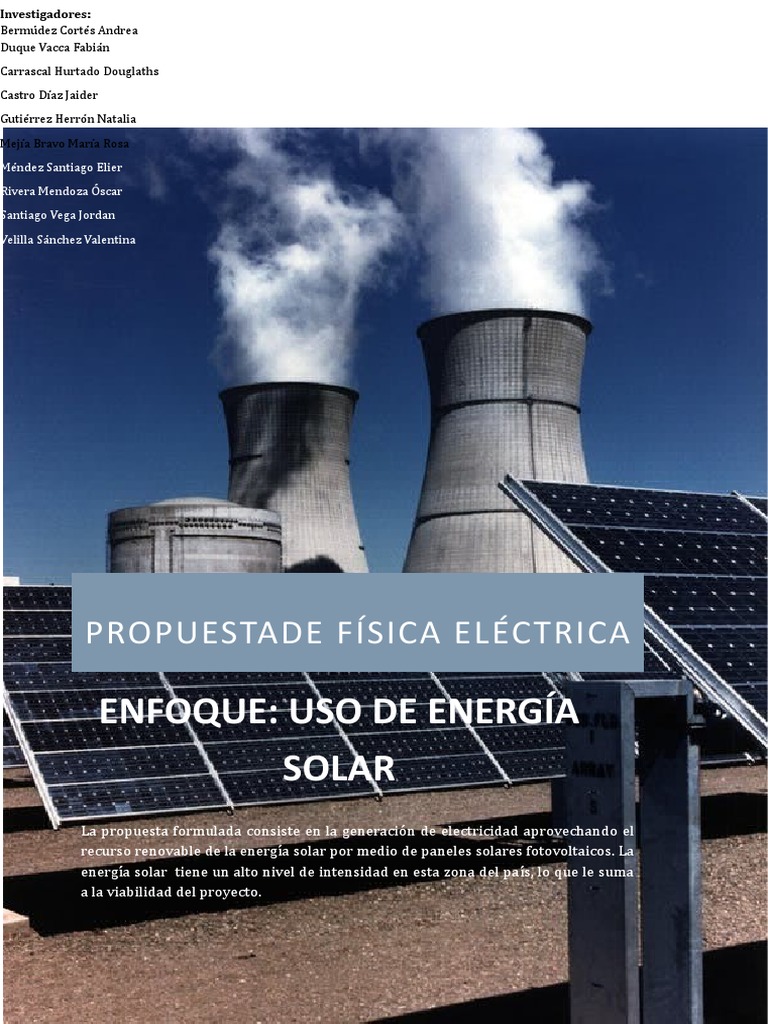 Proyecto de Física Eléctrica | PDF | Fotovoltaica | Energía solar
