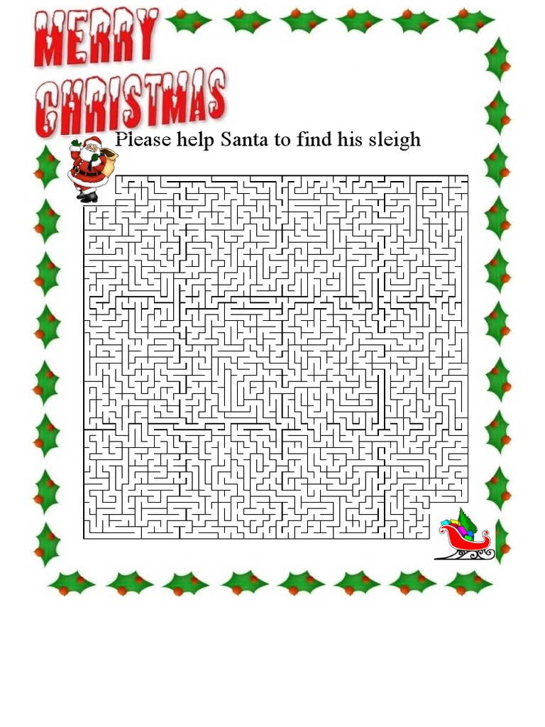 Please Help Santa To Find His Sleigh | PDF