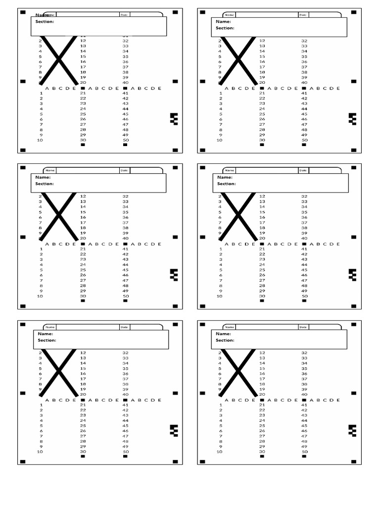 Answer Sheet 50 Zip Grade | PDF