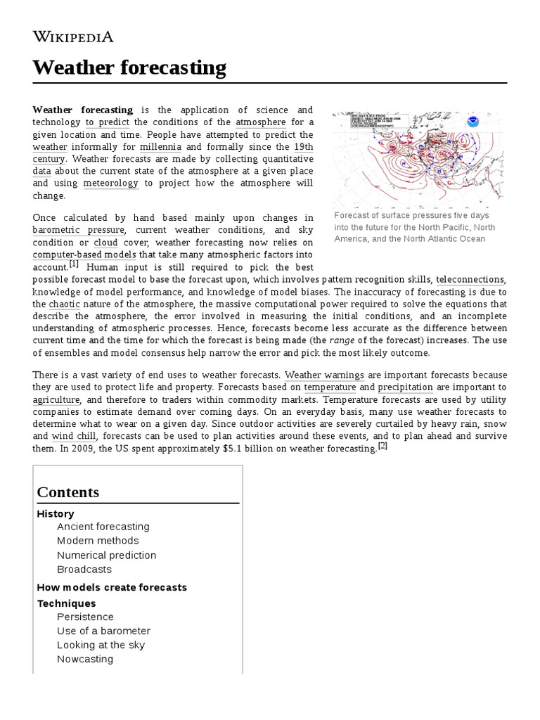 Weather Forecasting: Weather Forecasting Is The Application of Science and | PDF | Weather ...