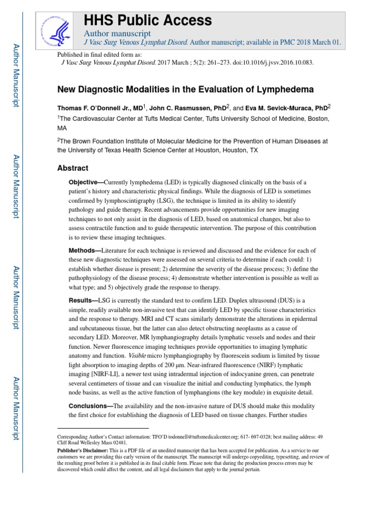 HHS Public Access: New Diagnostic Modalities in The Evaluation of ...
