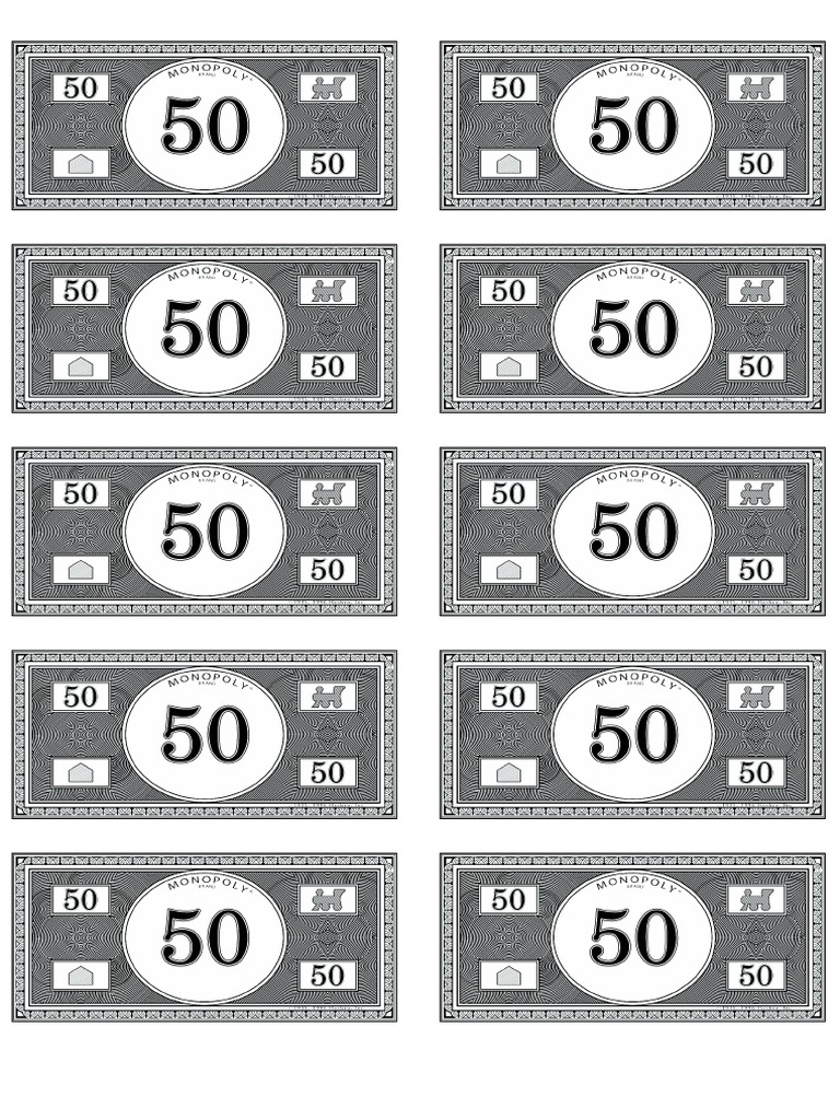 Monopoly Money Fifty Dollar | PDF