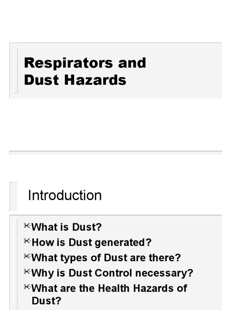 Respirators and Dust Hazards | Download Free PDF | Dust | Occupational ...