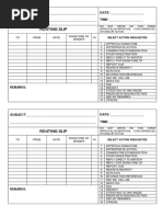 ROUTING SLIP Format | PDF