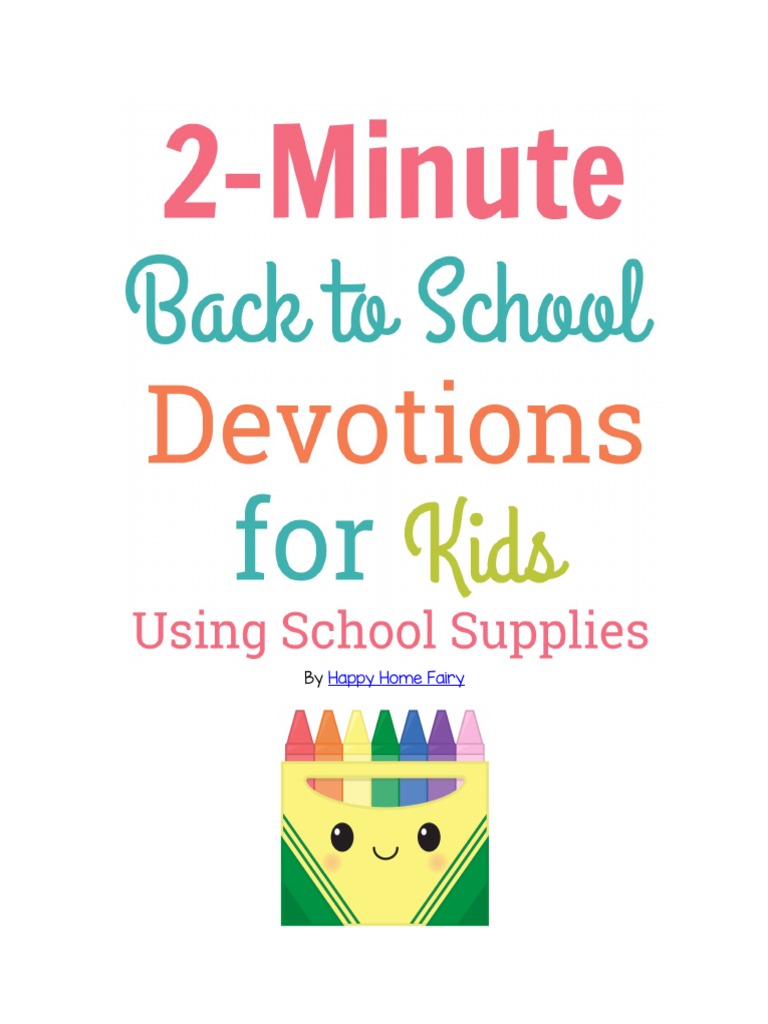 Back To School Devotions For Kids by Happy Home Fairy PDF | PDF | Jesus ...
