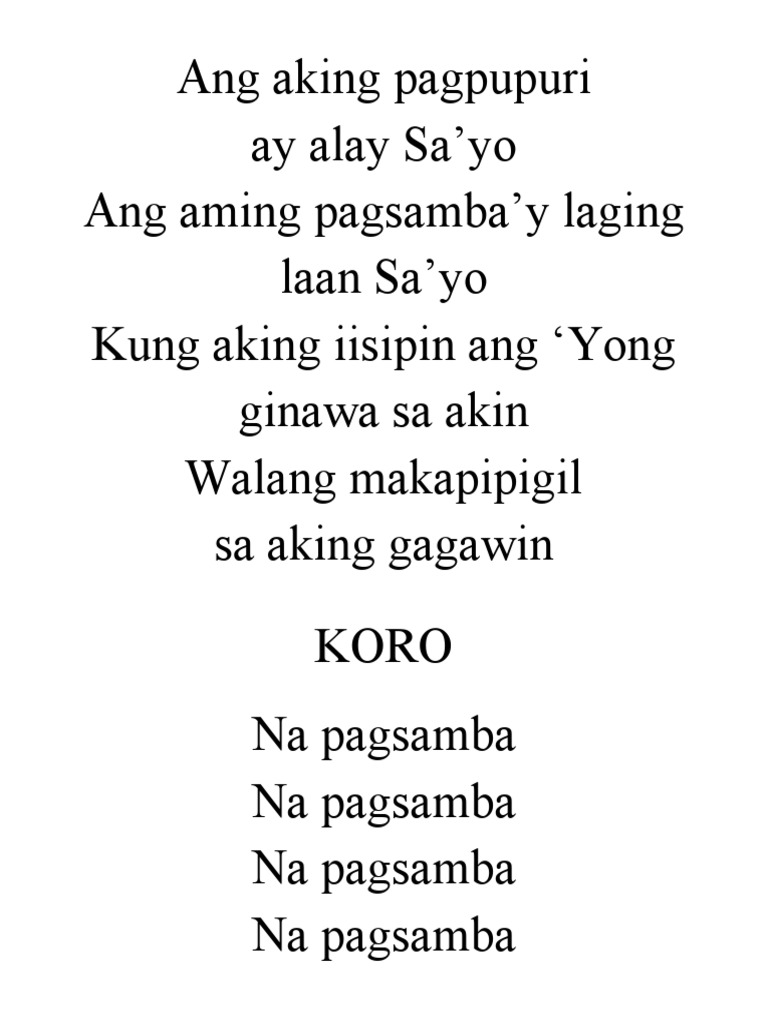 Awit NG Papuri at Pagsamba | PDF