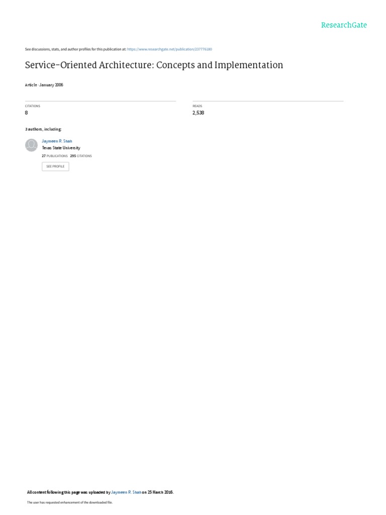 Service-Oriented Architecture: Concepts and Implementation: January ...