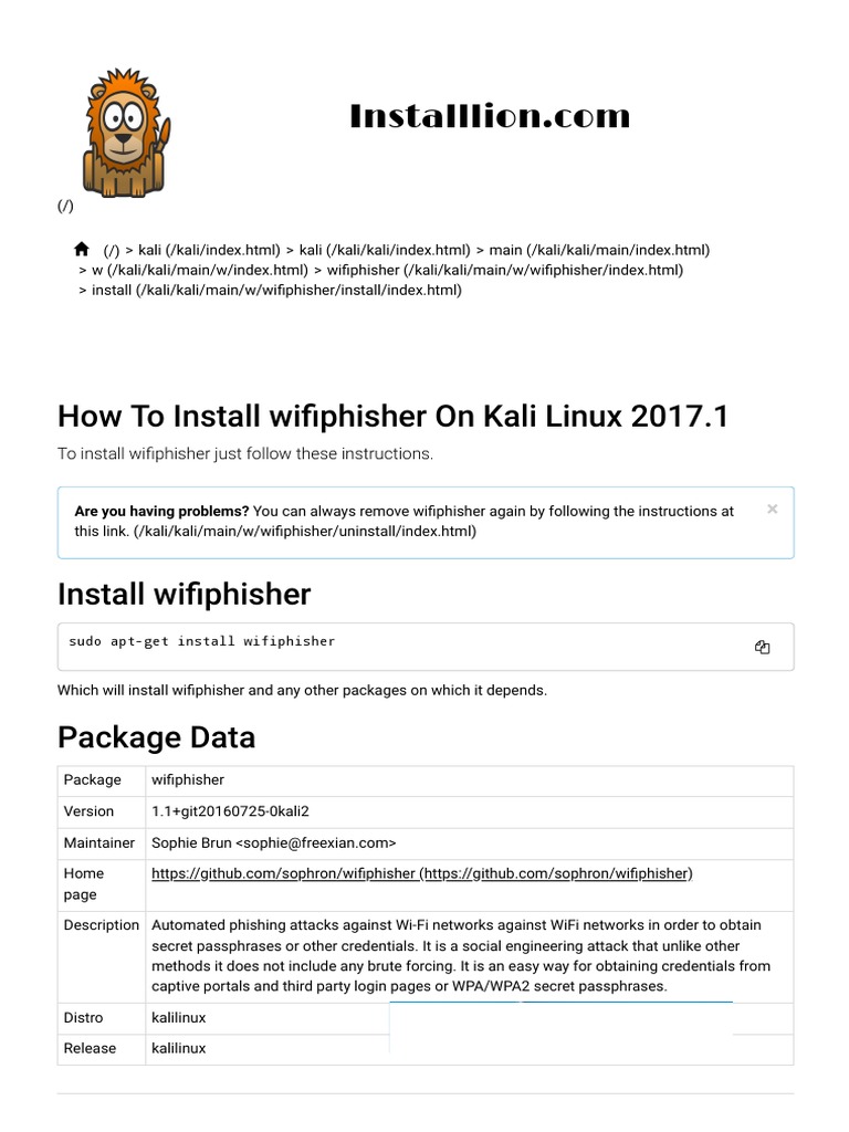 How To Install Wifiphisher On Kali Linux 2017.1 | PDF
