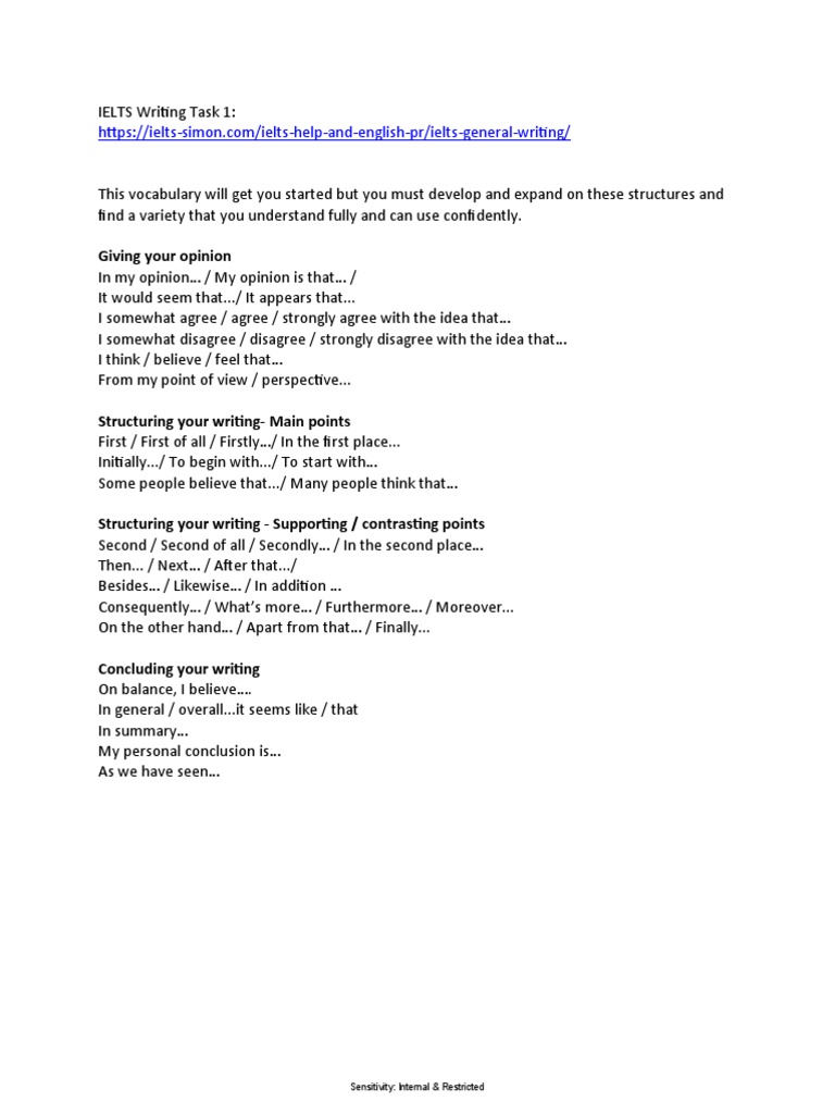 Giving Your Opinion: Sensitivity: Internal & Restricted | PDF | Question | Sentence (Linguistics)