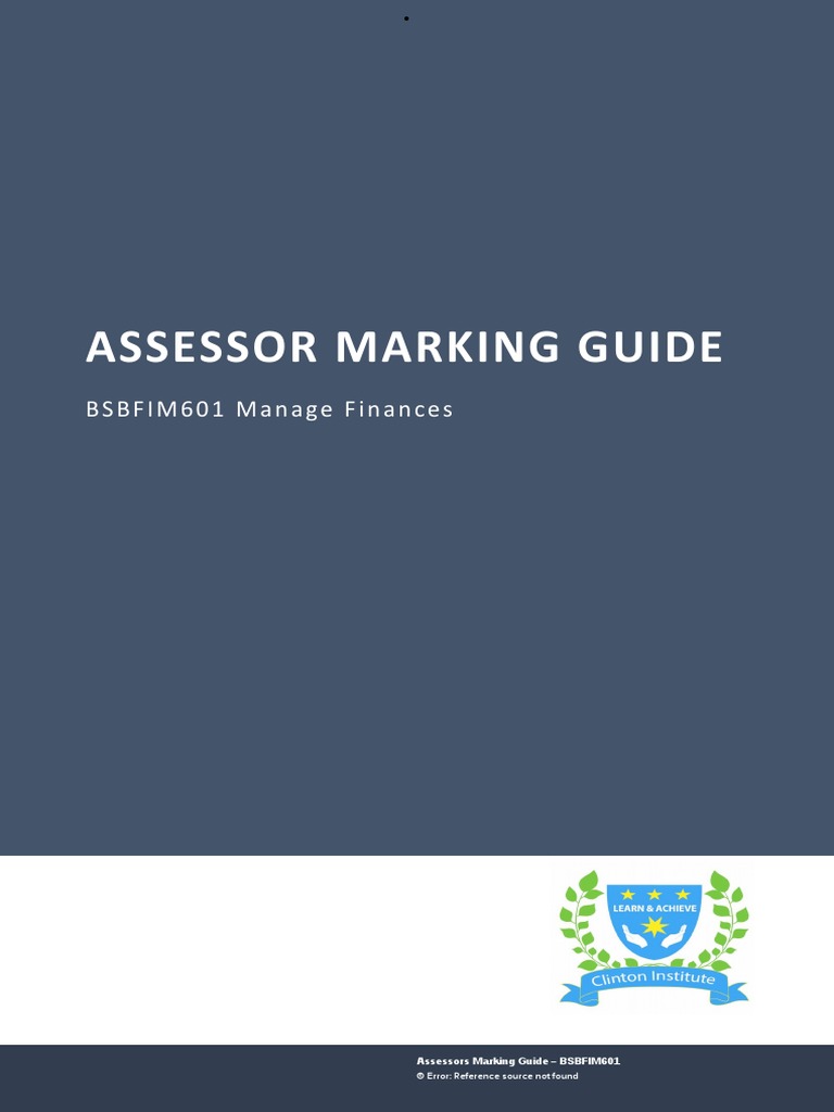BSBFIM601 Assessor Marking Guide | PDF | Withholding Tax | Audit