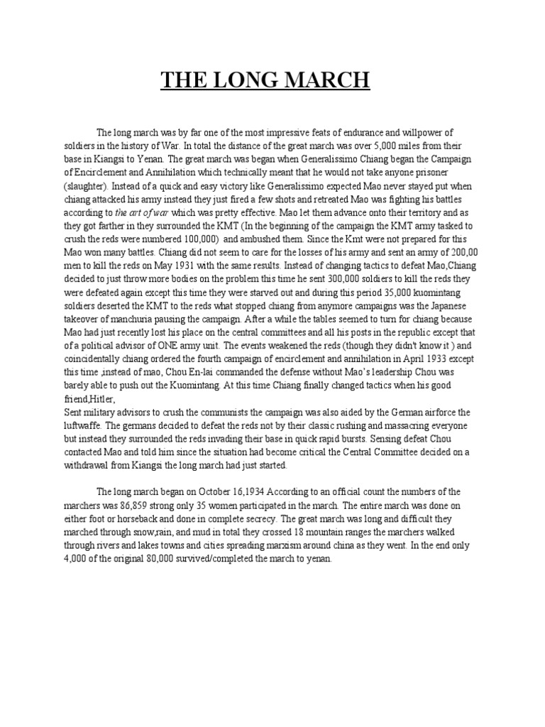 The March | PDF | Chiang Kai Shek | Mao Zedong