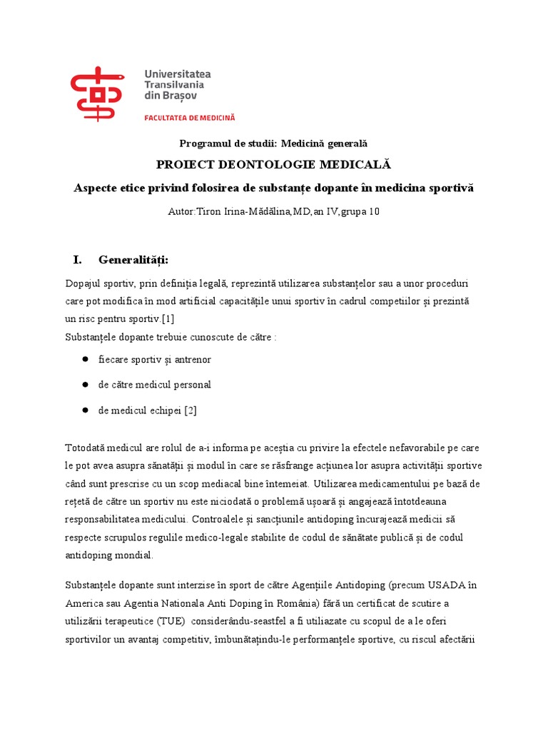 Final Proiect Deontologie | PDF