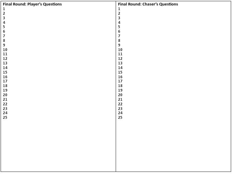 The Chase Worksheet | PDF
