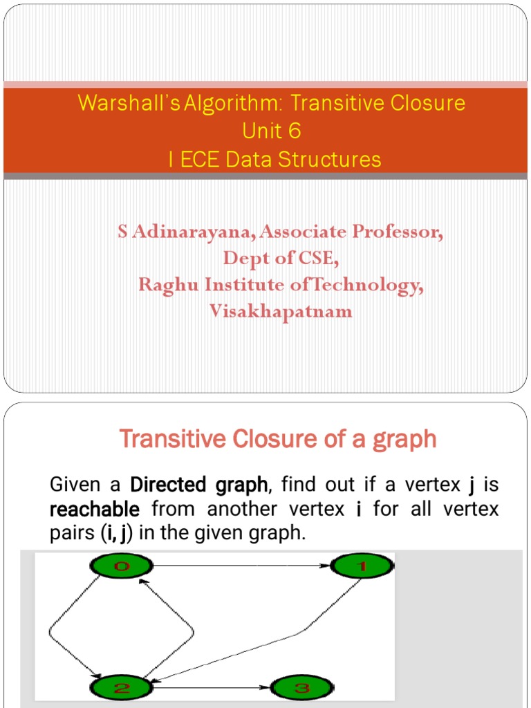GRAPHS - Warshall's Algorithm | PDF