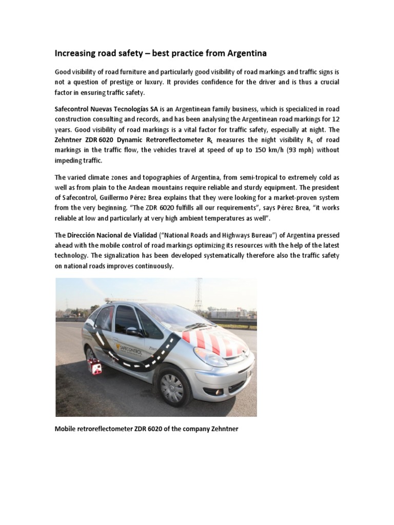 Increasing Road Safety - Best Practice From Argentina | PDF | Traffic ...
