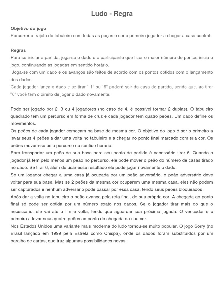 Ludo Manual Table Games PDF | PDF | Esportes e Recreação